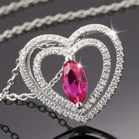 Amoretta Scienza Ruby Heart Pendant & Chain | Chatterfish
