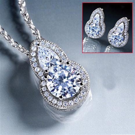 Diamondaura Sweet Nothing Pendant And Earring Set | Yanyx