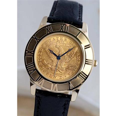 Mens Quartz Watch Featuring $10 Liberty Reverse | Realmix