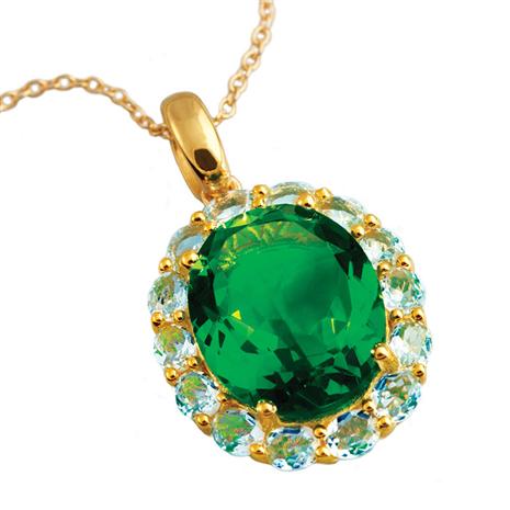 Cascade Helenite & Blue Topaz Necklace | Vindu