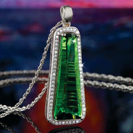 Strata Green Helenite Pendant | Tagdrive