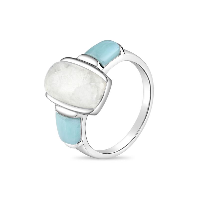 Moonstone & Larimar Ring