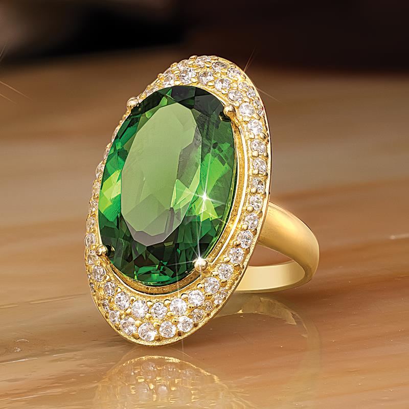 Verdant Royalty Helenite Ring