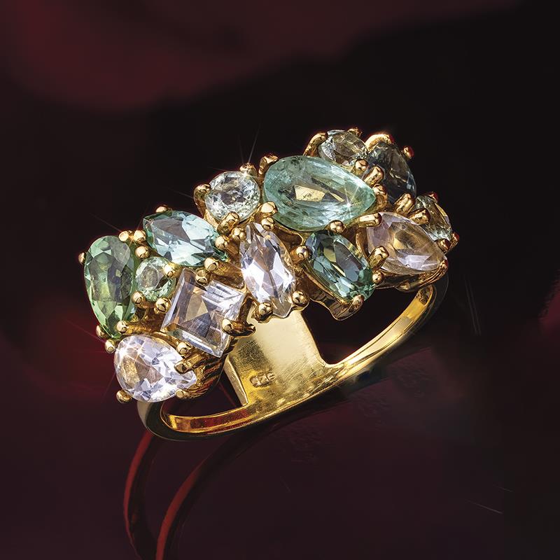 Nature's Fireworks Ring (Emerald & Green Tourmaline)