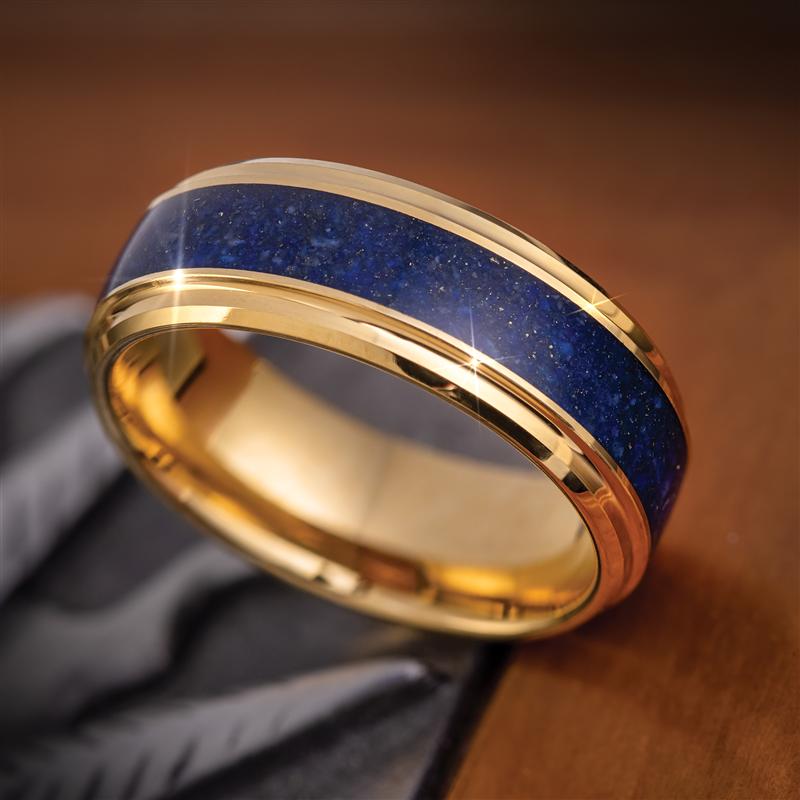 Men's Lapis & Tungsten Ring