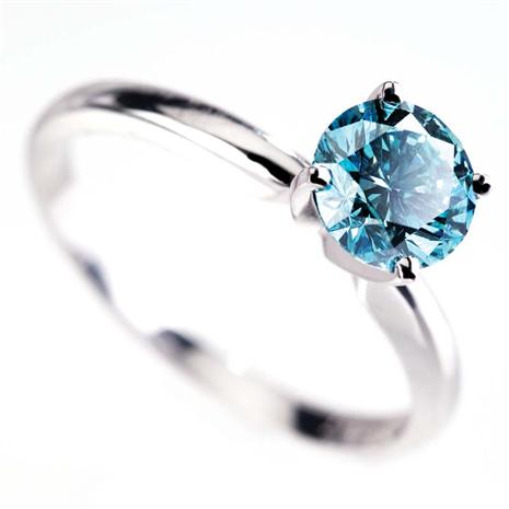 18k White Gold Stauer Blue Diamond Ring | Leemm